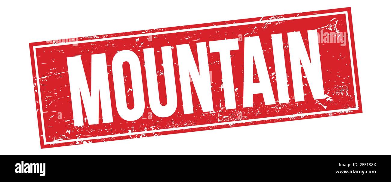 MOUNTAIN text on red grungy rectangle stamp sign Stock Photo - Alamy
