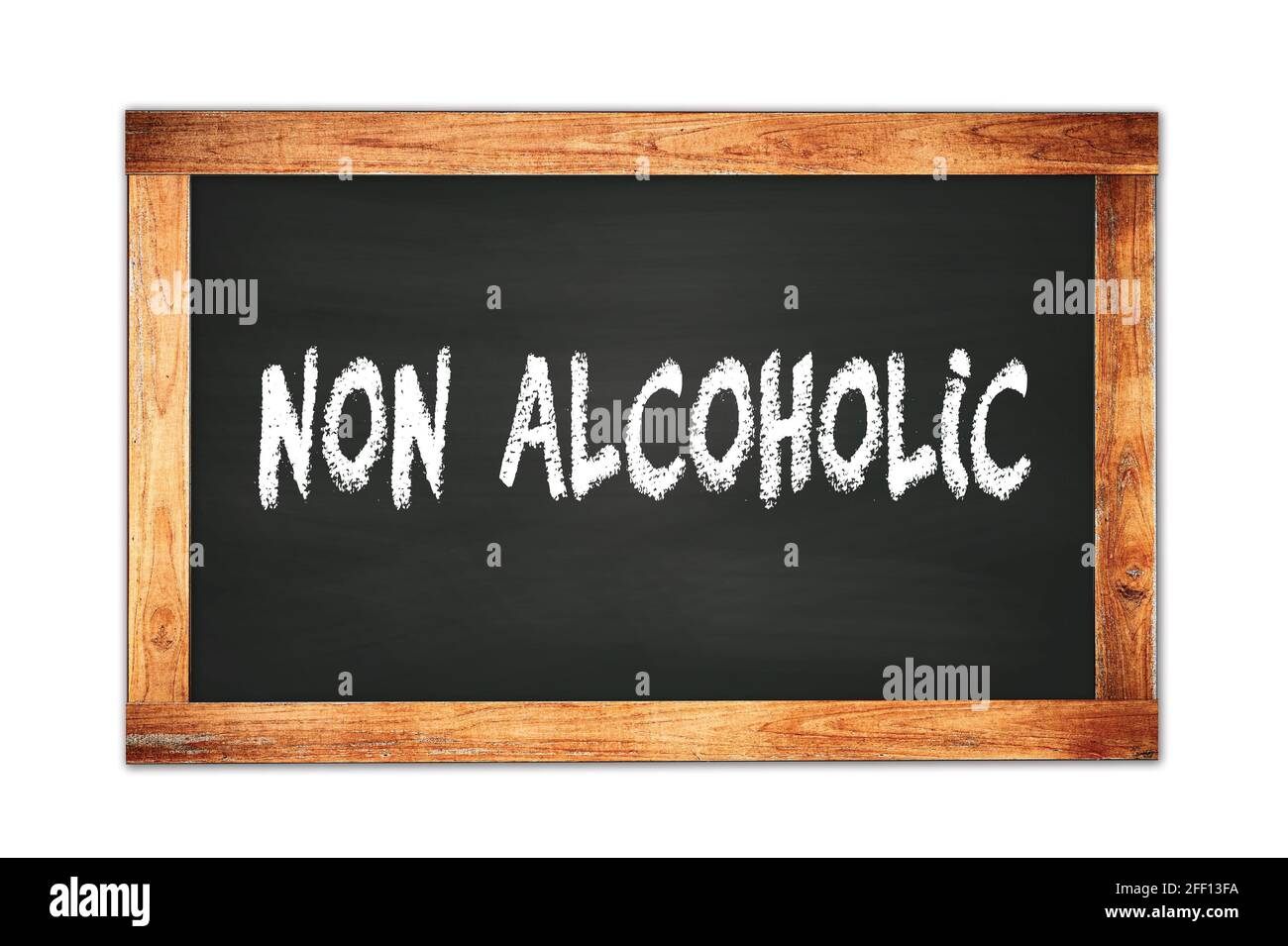 NON ALCOHOLIC text written on black wooden frame school blackboard ...