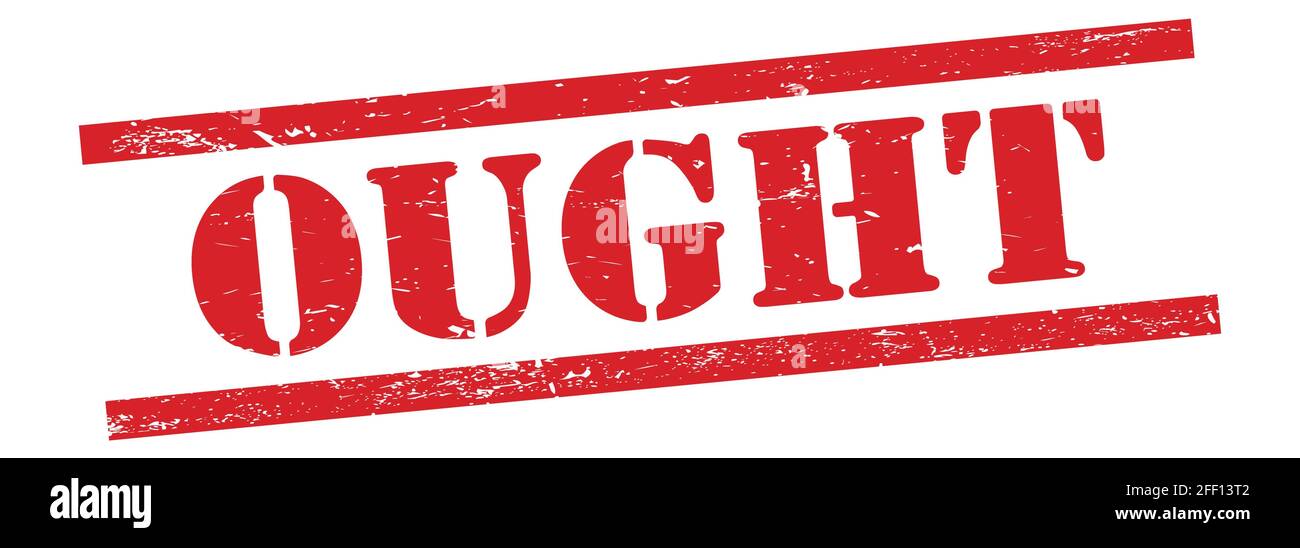 OUGHT text on red grungy vintage rubber stamp Stock Photo - Alamy