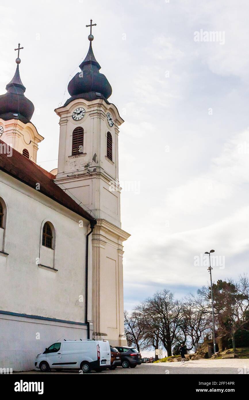 Tihany village on shores of Lake Balaton, Tihany Peninsula, Hungary ...