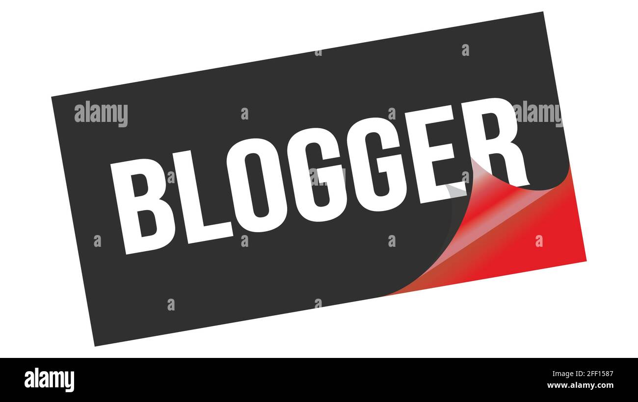 BLOGGER text written on black red sticker stamp Stock Photo - Alamy