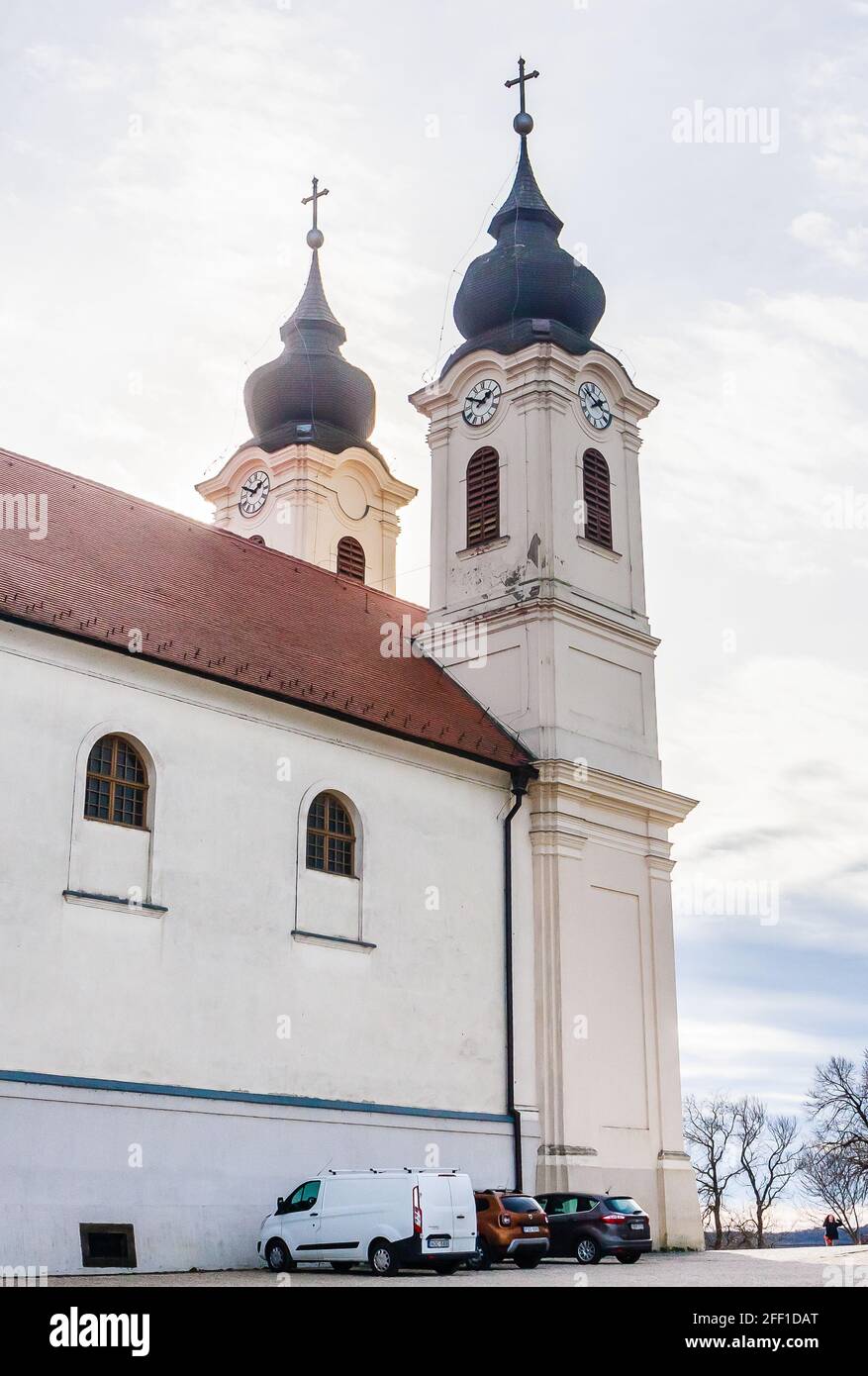 Tihany village on shores of Lake Balaton, Tihany Peninsula, Hungary ...