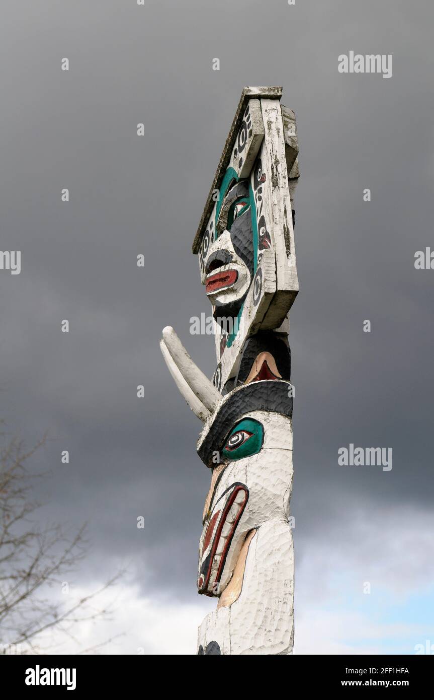 Moon with Human Spirit Face above Mountain Goat above Bear Holding ...