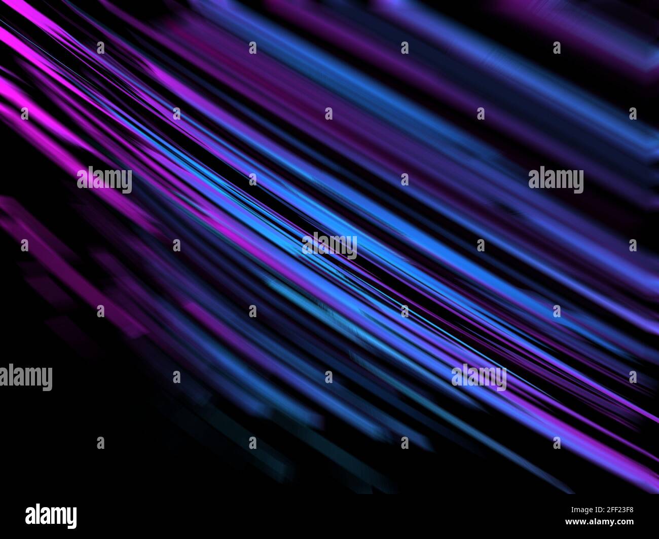 Abstract neon color blurred wire lines on black background. Purple blue ...