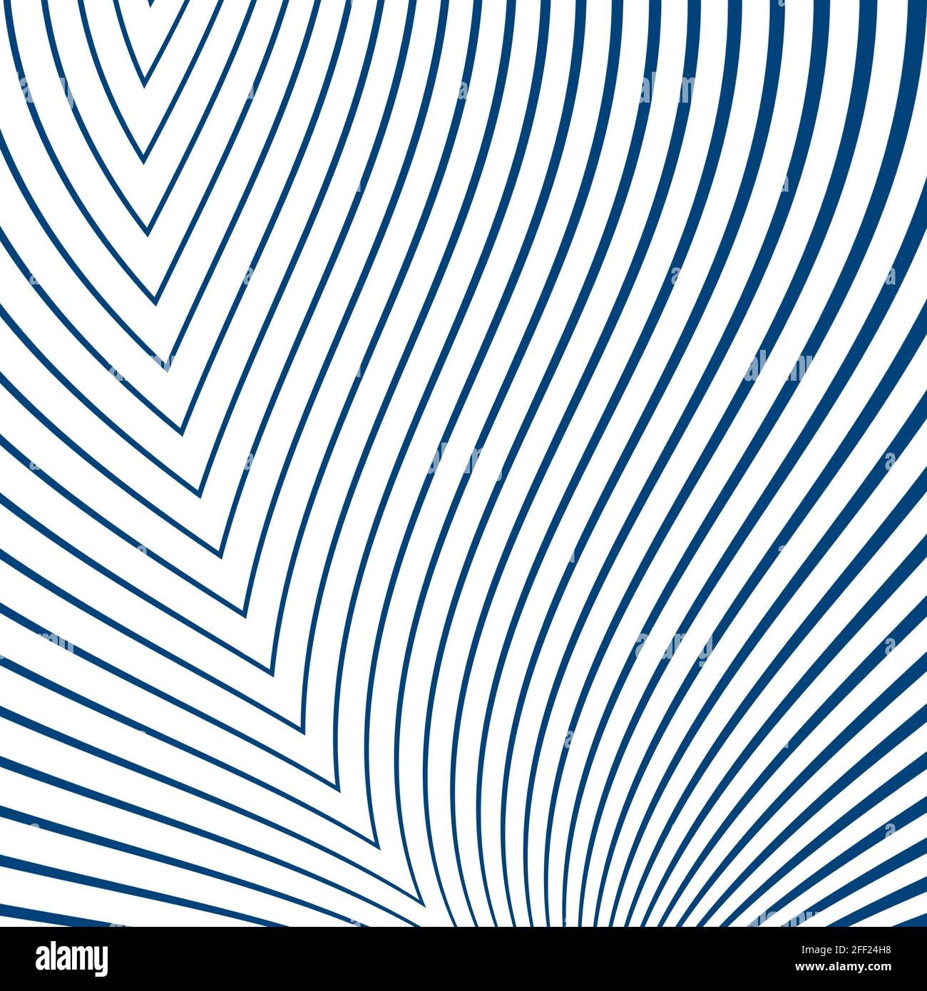 Simple curved line stripes in blue on a white background. Geometric ...