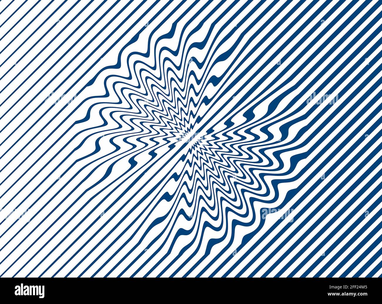 Simple curved line stripes in blue on a white background. Geometric ...