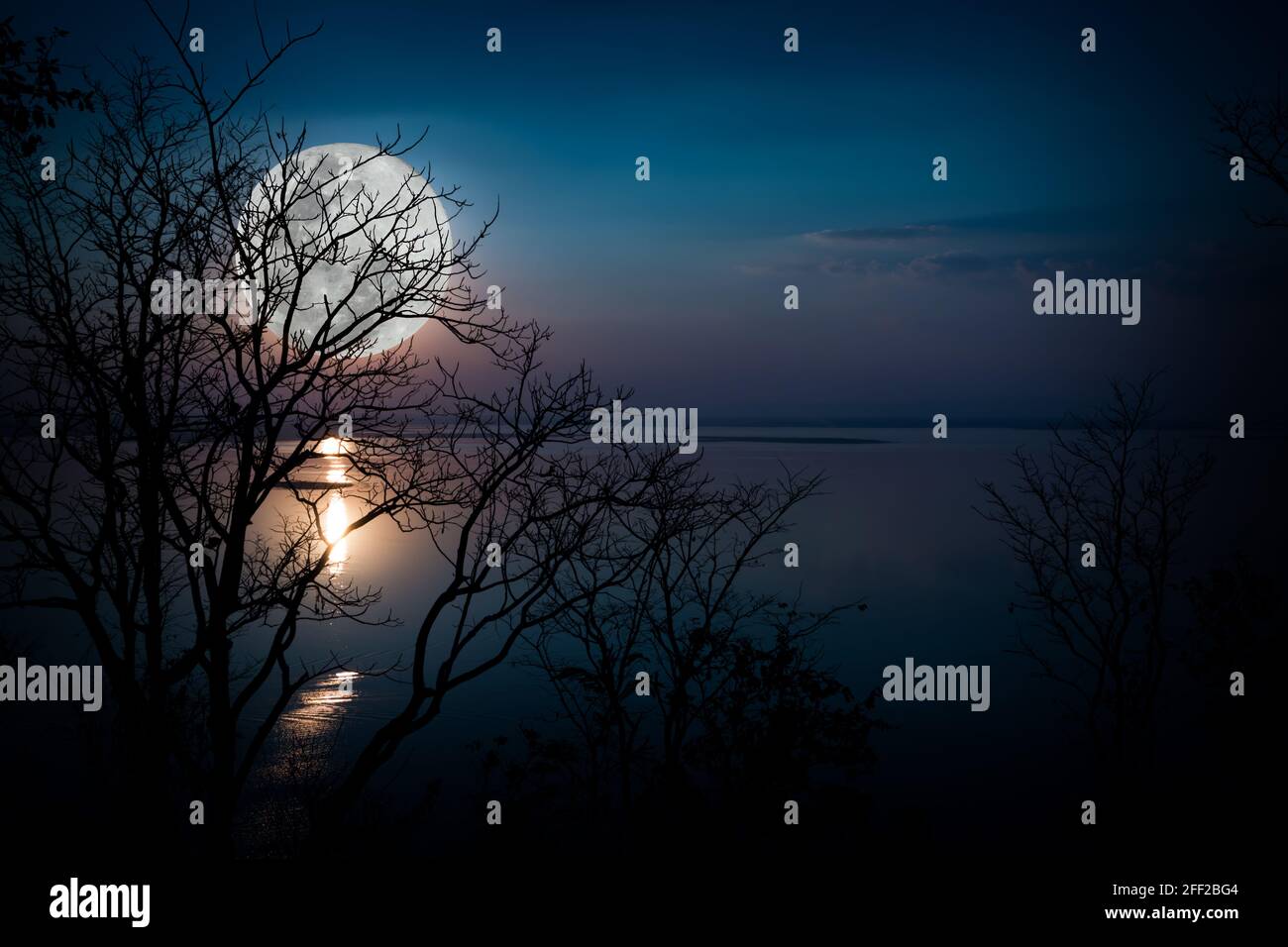 Full moonlight lake river hi-res stock photography and images - Alamy