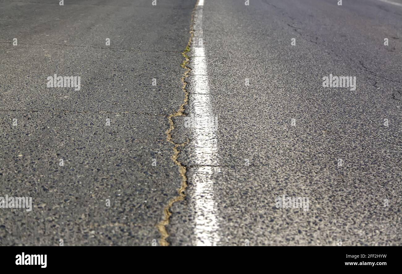 Direction line for cars on a road, detail of road traffic Stock Photo ...