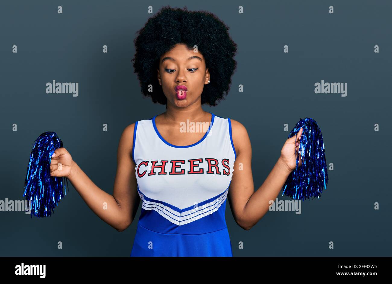 Blue African American Cheerleader Costume