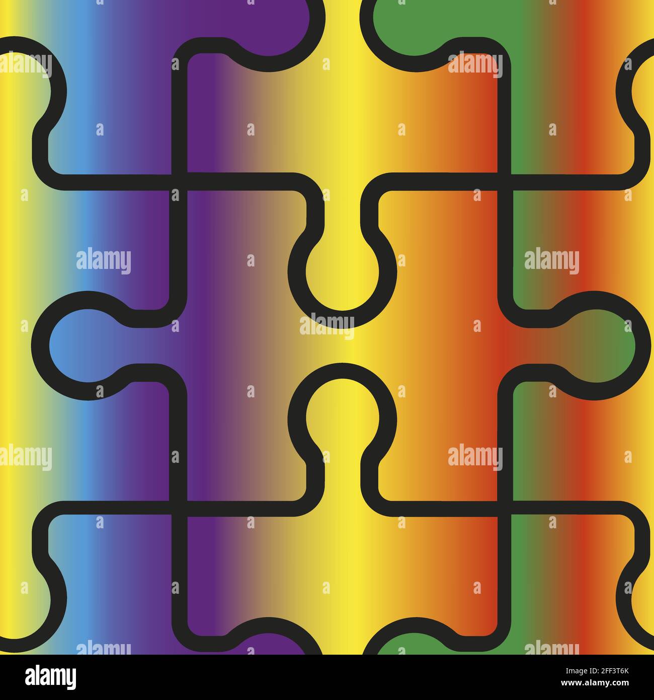 Seamless background of puzzle pieces. Bright puzzles on a black ...