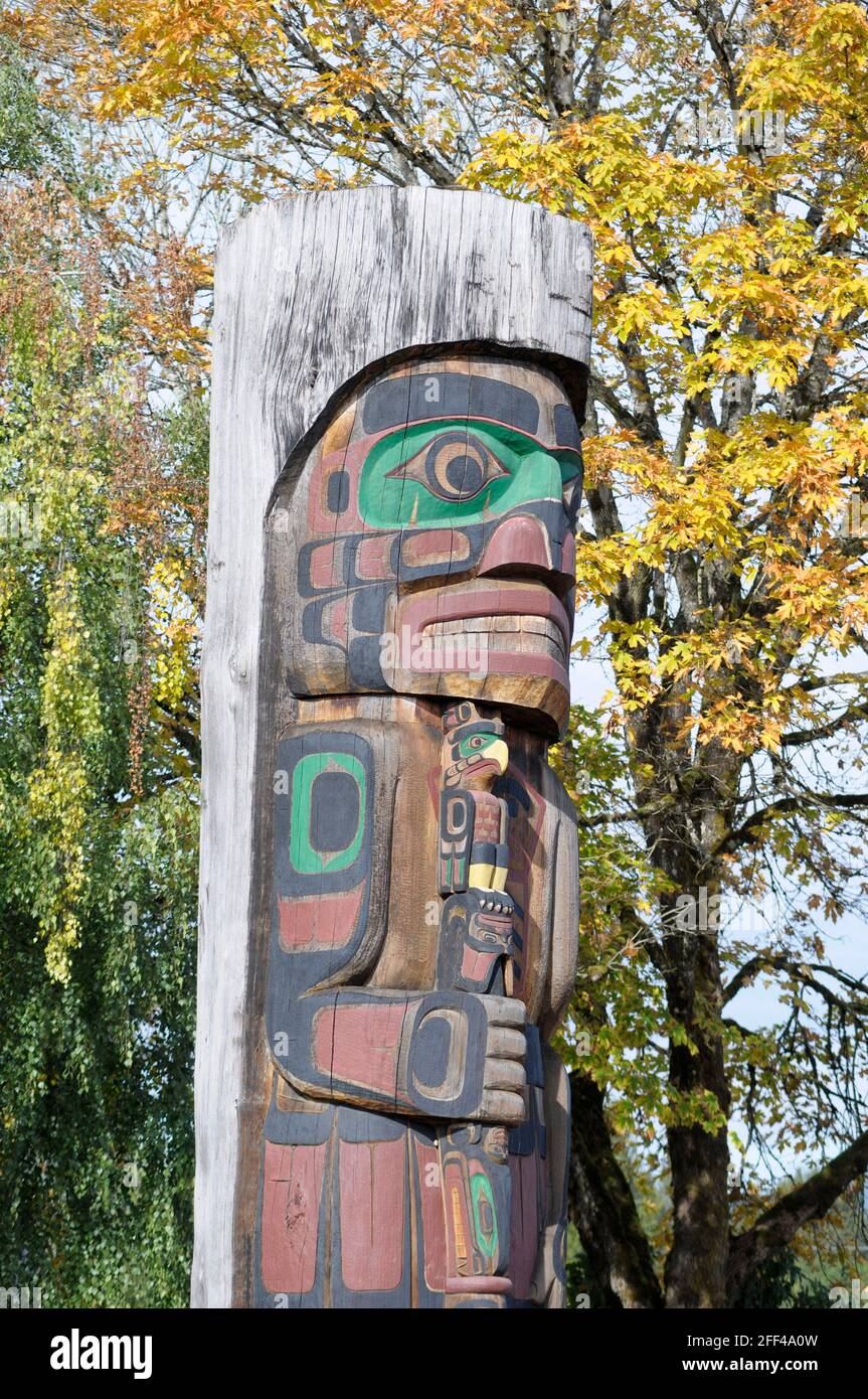Cedar Man Holding Talking Stick - Carver: Richard Hunt 1988. Cowichan ...