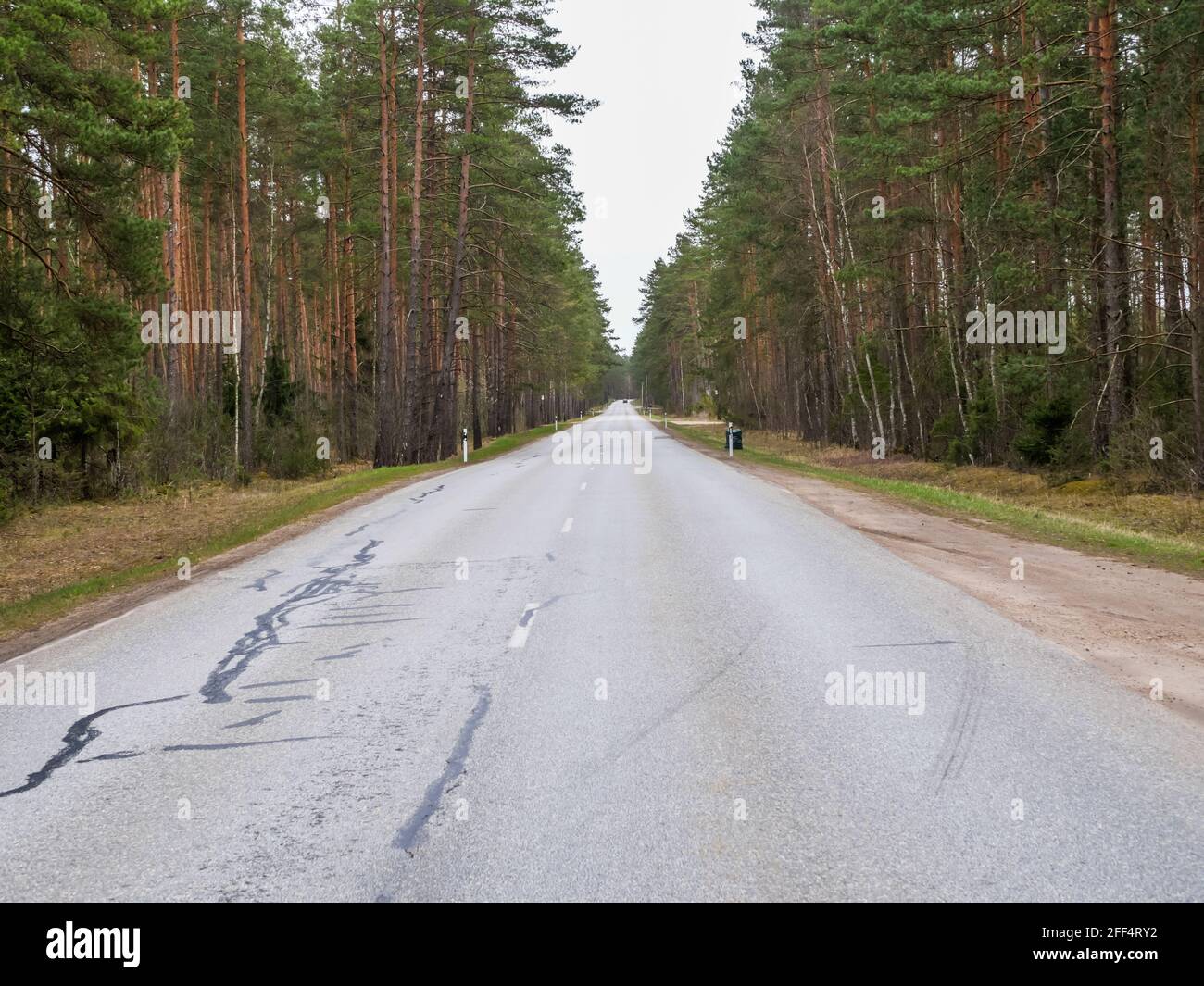 endless beautiful country gravel road in perspective with dust and sun ...