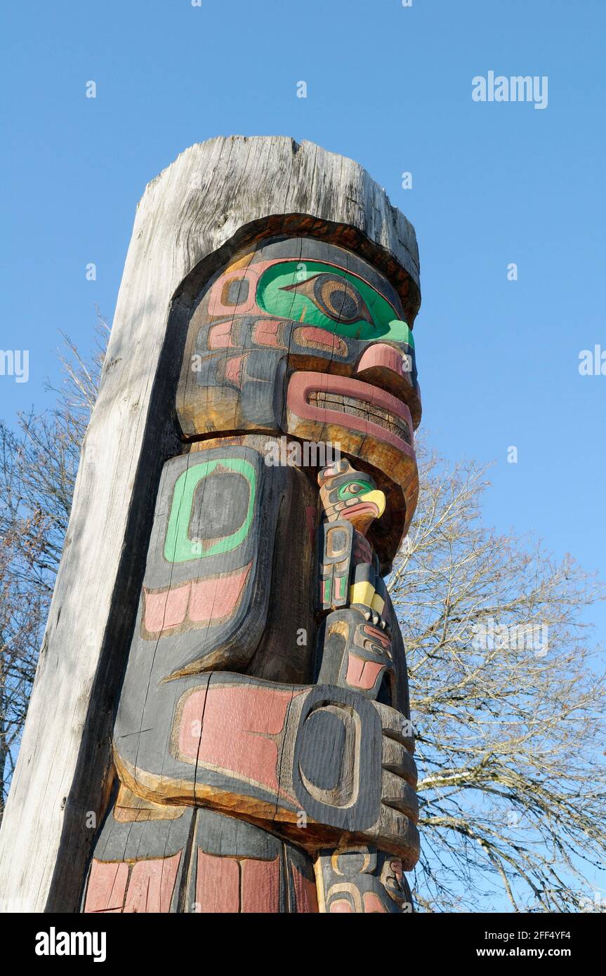 Cedar Man Holding Talking Stick - Carver: Richard Hunt 1988. Cowichan ...