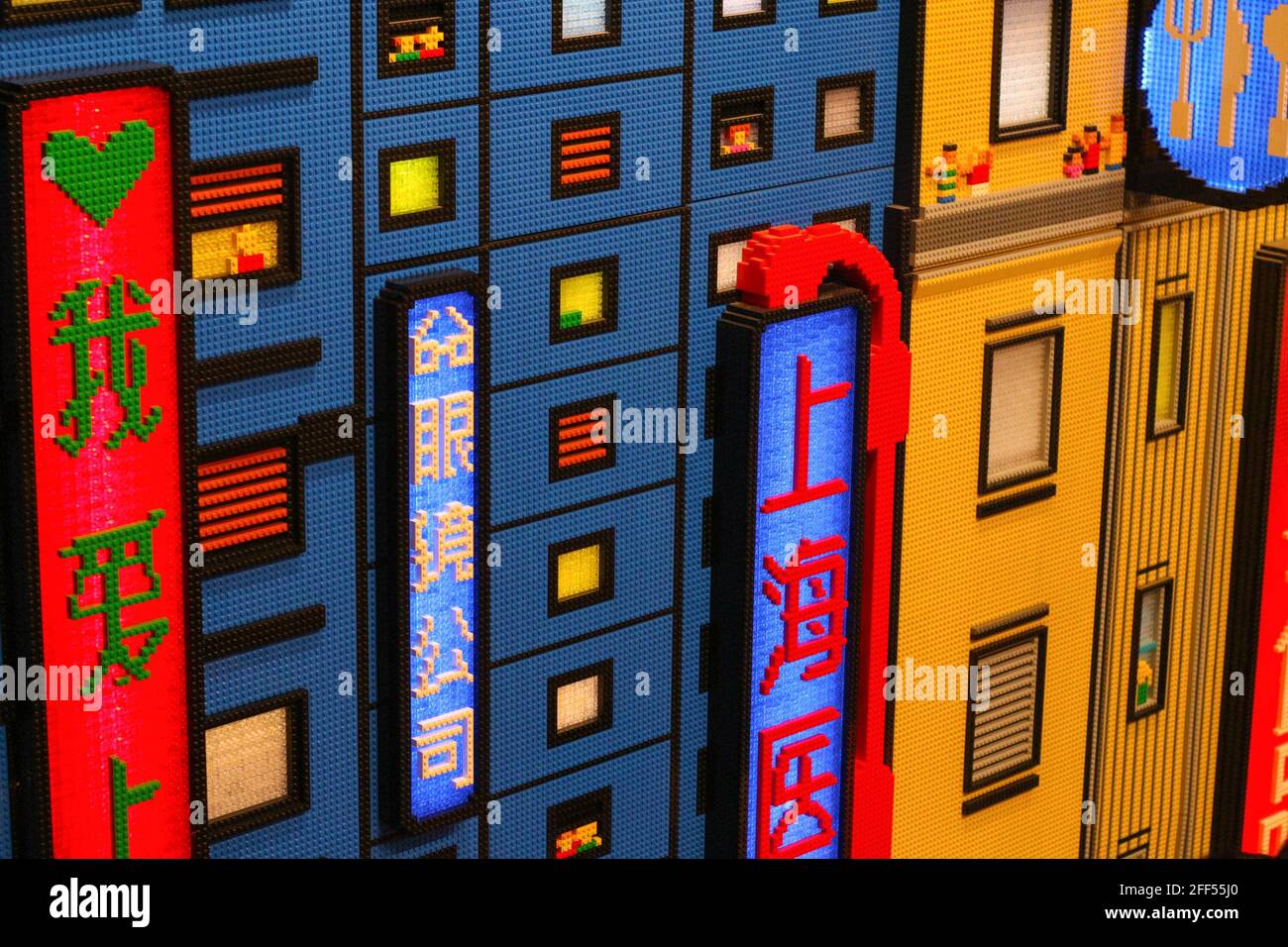 Shanghai, China. 17th Apr, 2021. Replica of a Chinese city buildings ...