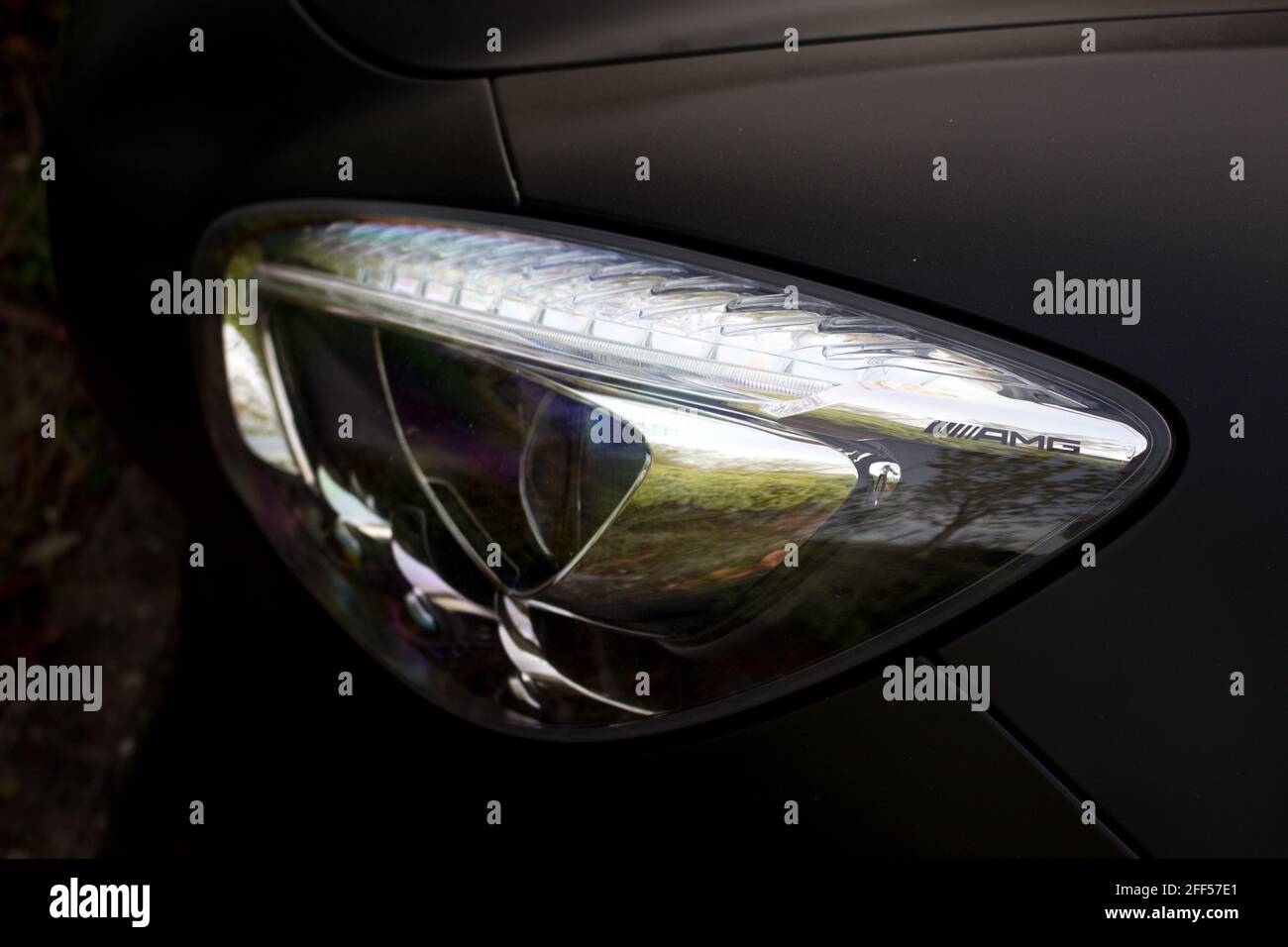 The Front LED Headlight With AMG Branding On A Satin Black 2015 ...