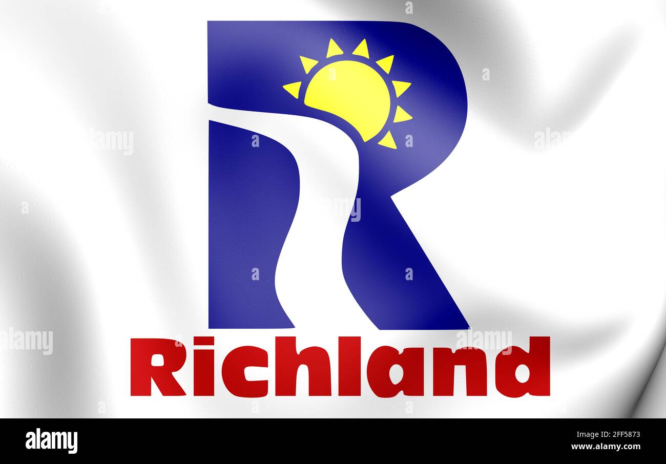 3D Flag of Richland (Washington state), USA. 3D Illustration Stock ...