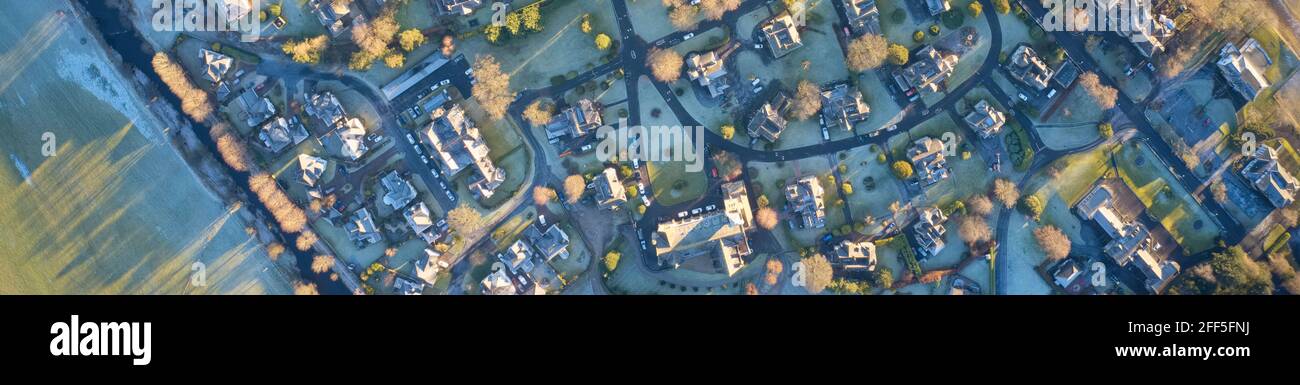 Luxury countryside rural village aerial view from above in St Andrews ...