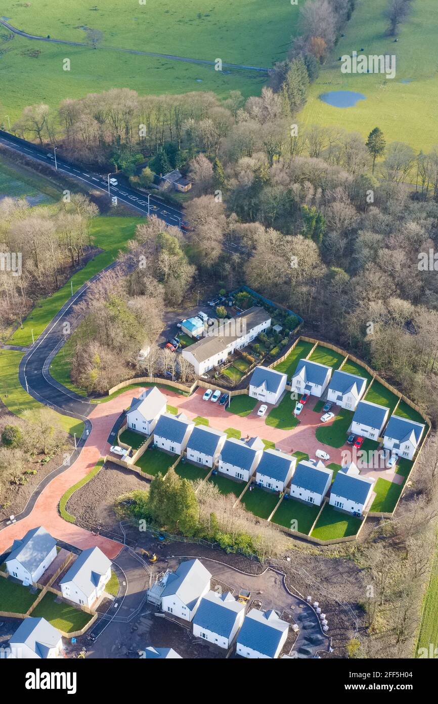 House development construction site in progress aerial view Stock Photo ...