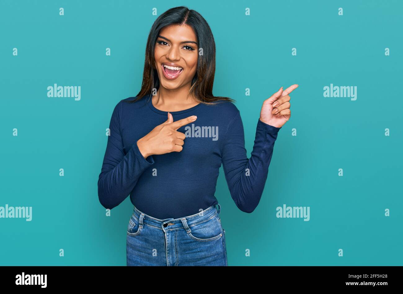 Young latin transsexual transgender woman wearing casual clothes ...