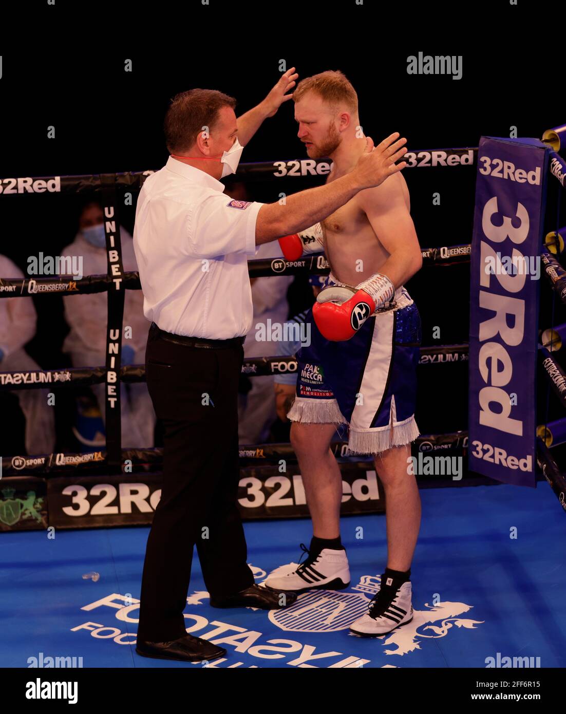 Daryl Pearce after being knocked down for a second time by Owen Cooper ...