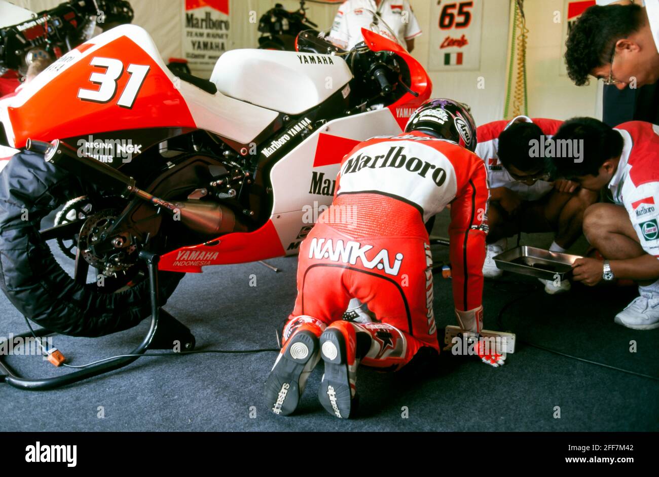 Tetsuya Harada (JPN) Yamaha 250,Italy GP 1996, Imola Stock Photo - Alamy