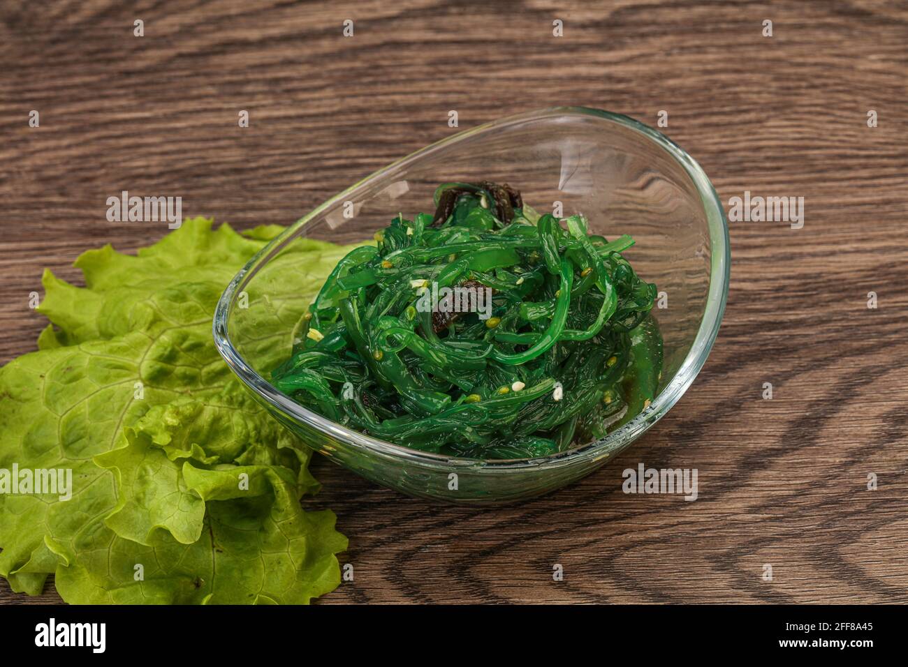 Green Chuka Seaweed Salad Isolated on White Background Top View. Wakame ...