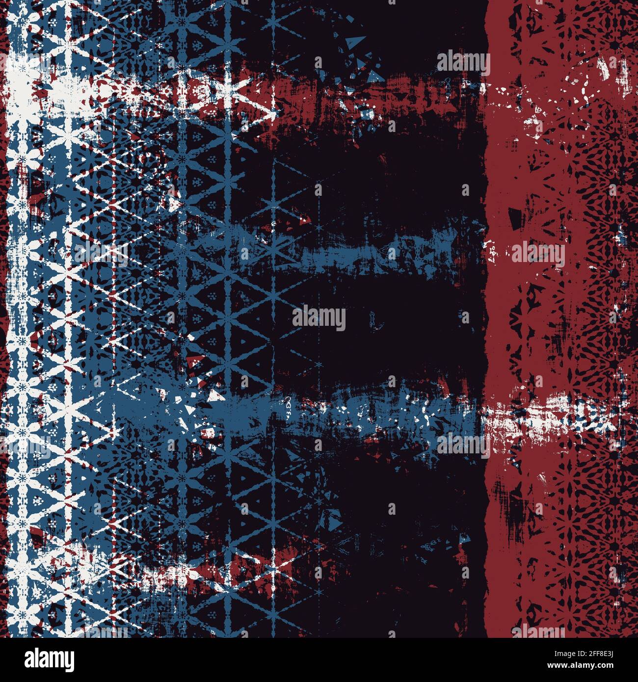 Seamless abstract pattern in red blue black white Stock Photo - Alamy