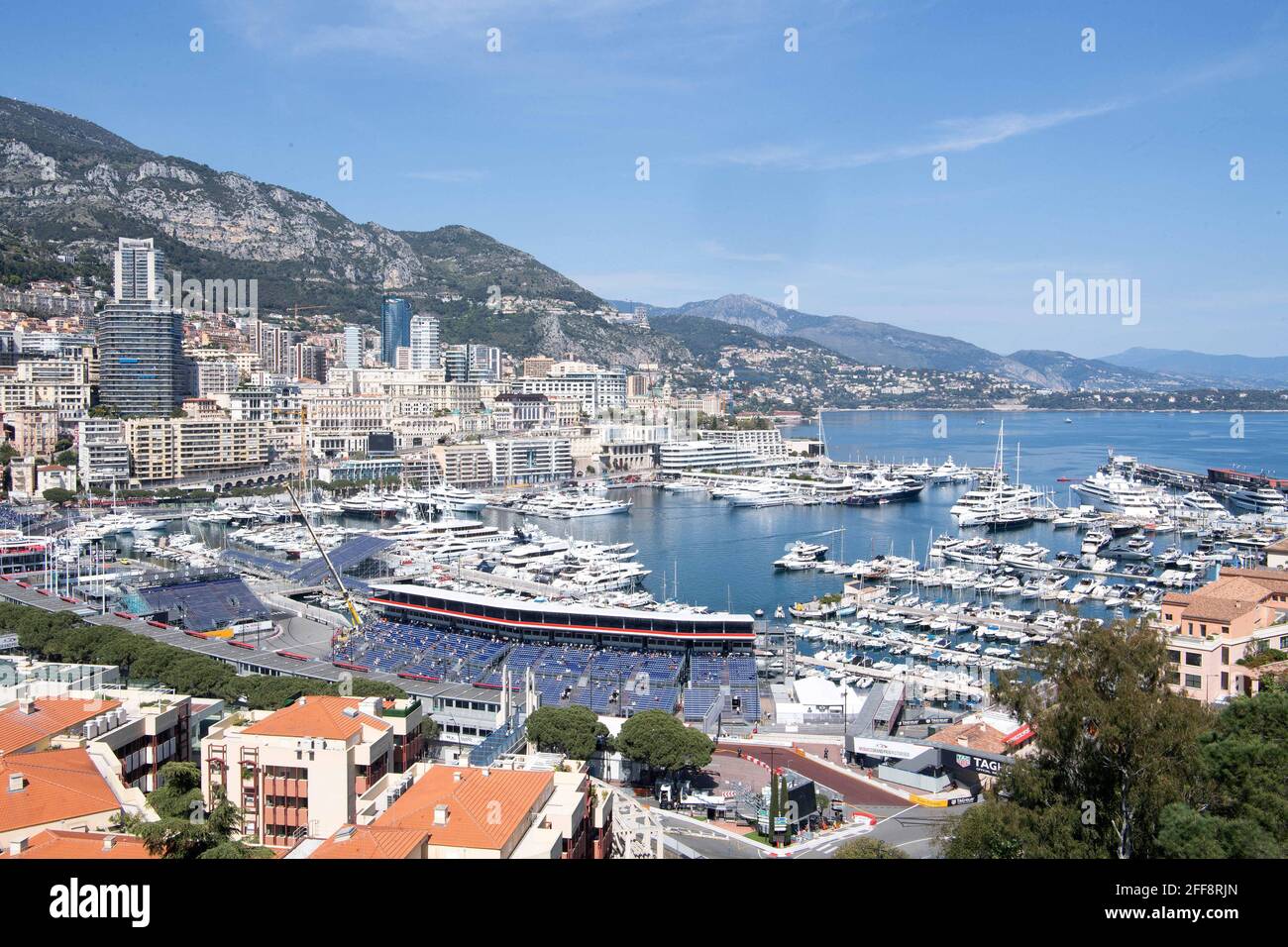 Monte-Carlo, Monaco. 24th Apr, 2021. A general view shows the Monaco ...