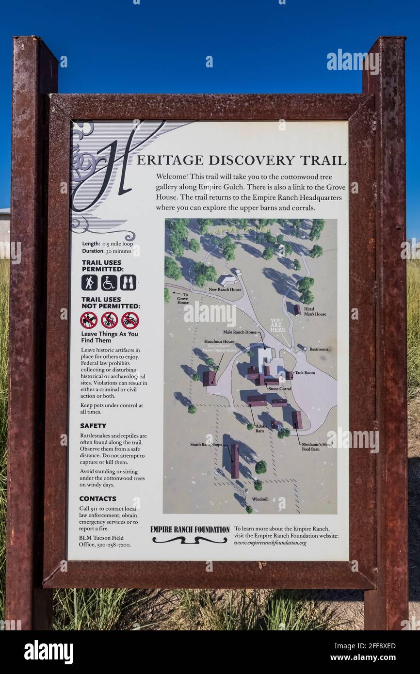 Map of structures at beginning of Heritage Discovery Trail at Empire ...
