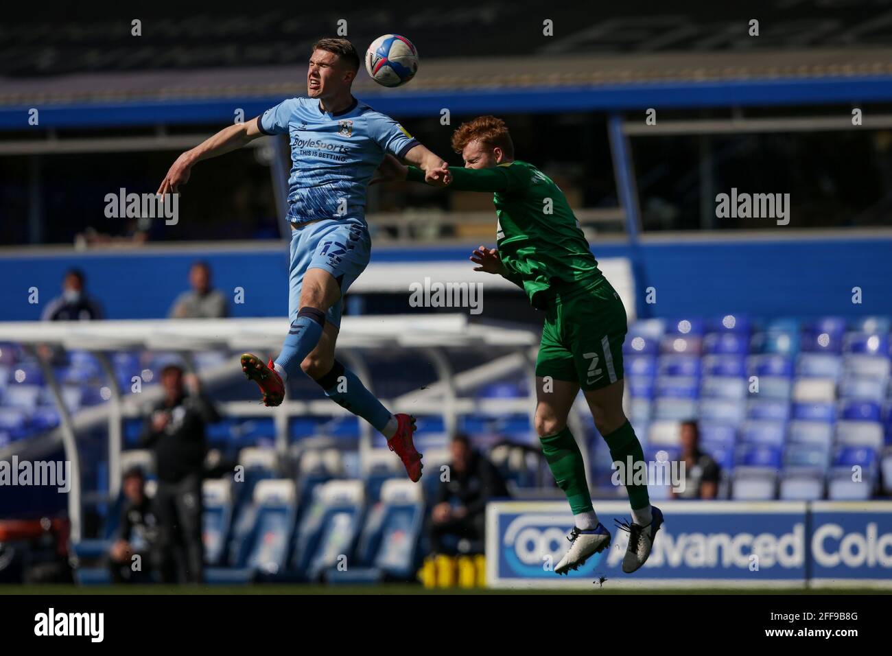 Viktor Gyokeres #12 of Coventry City and Sepp van den Berg #2 of ...