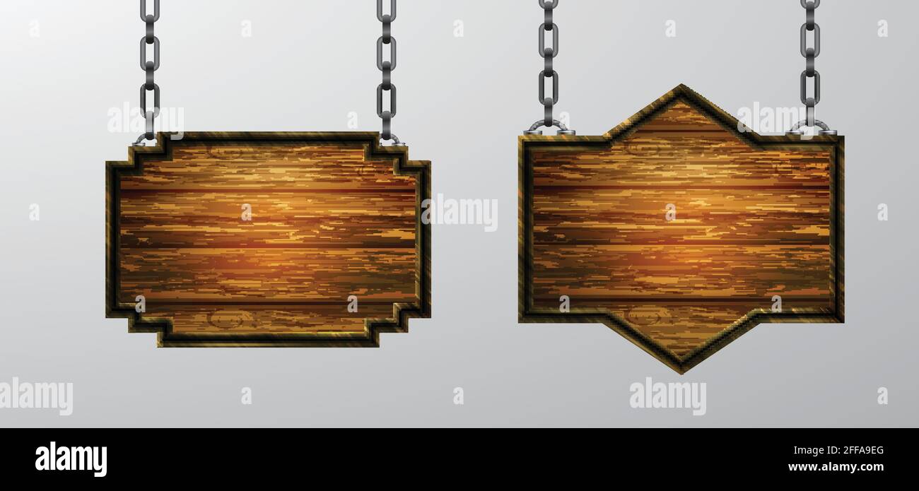 Vector realistic illustration of wooden signboard Stock Vector Image ...