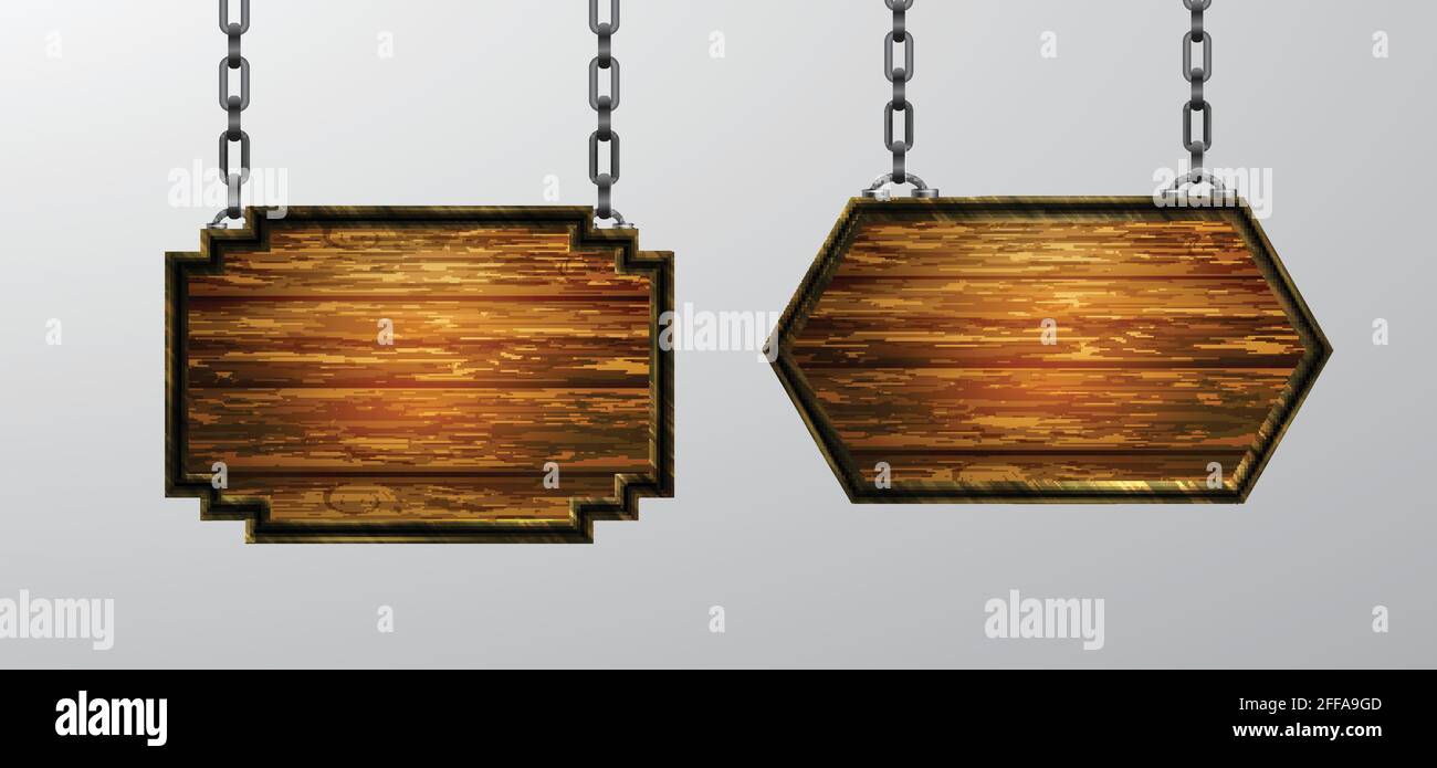 Vector realistic illustration of wooden signboard Stock Vector Image ...
