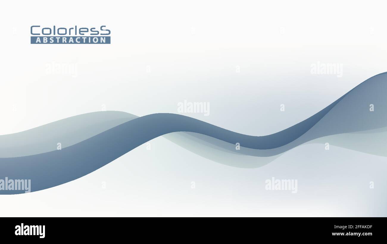 Undulating colorless wavy abstraction on a white. Subtle vector ...