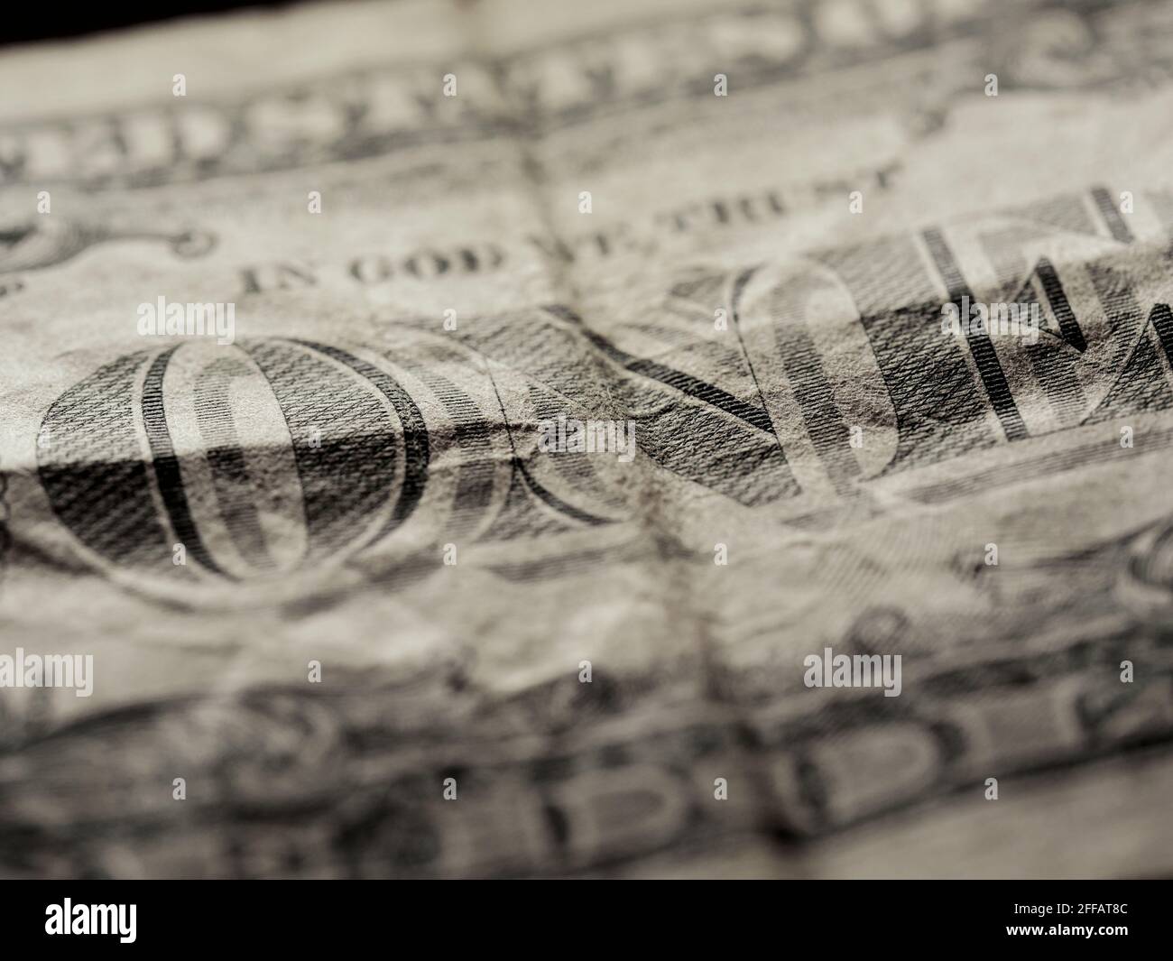 Grayscale shot of a one-dollar bill Stock Photo - Alamy