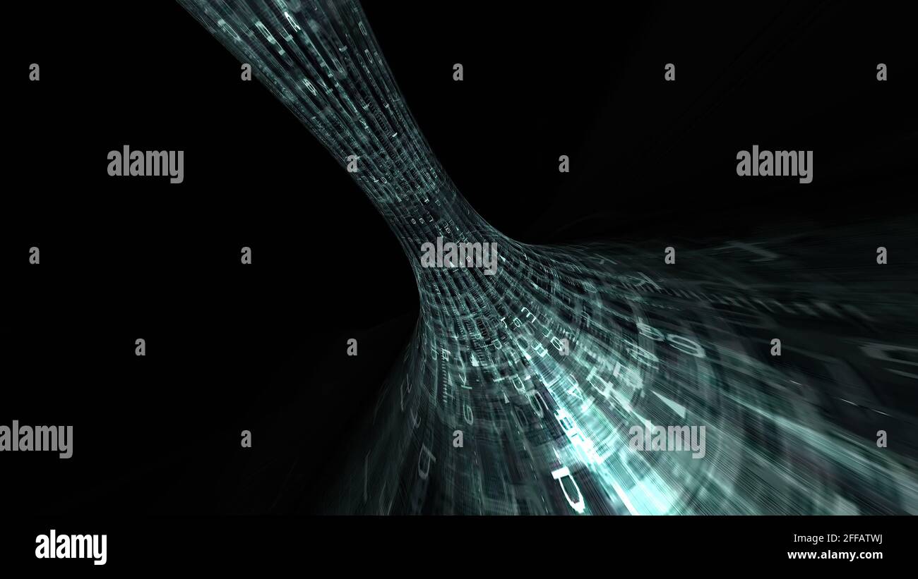 Driving through Binary Data tunnel Stock Photo - Alamy