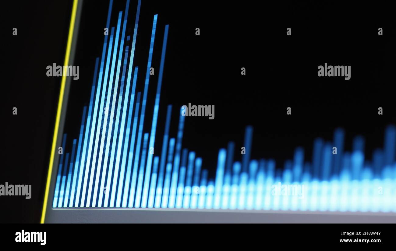 Music Equalizer bar. Audio waveform equalizer on screen black ...
