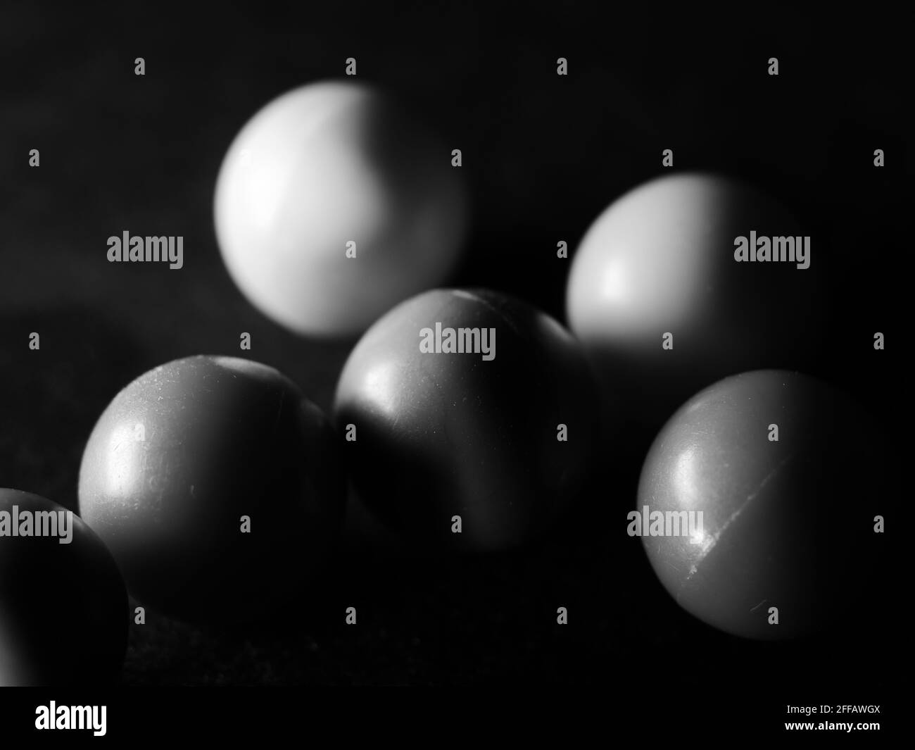 Grayscale shot rubber balls Stock Photo - Alamy