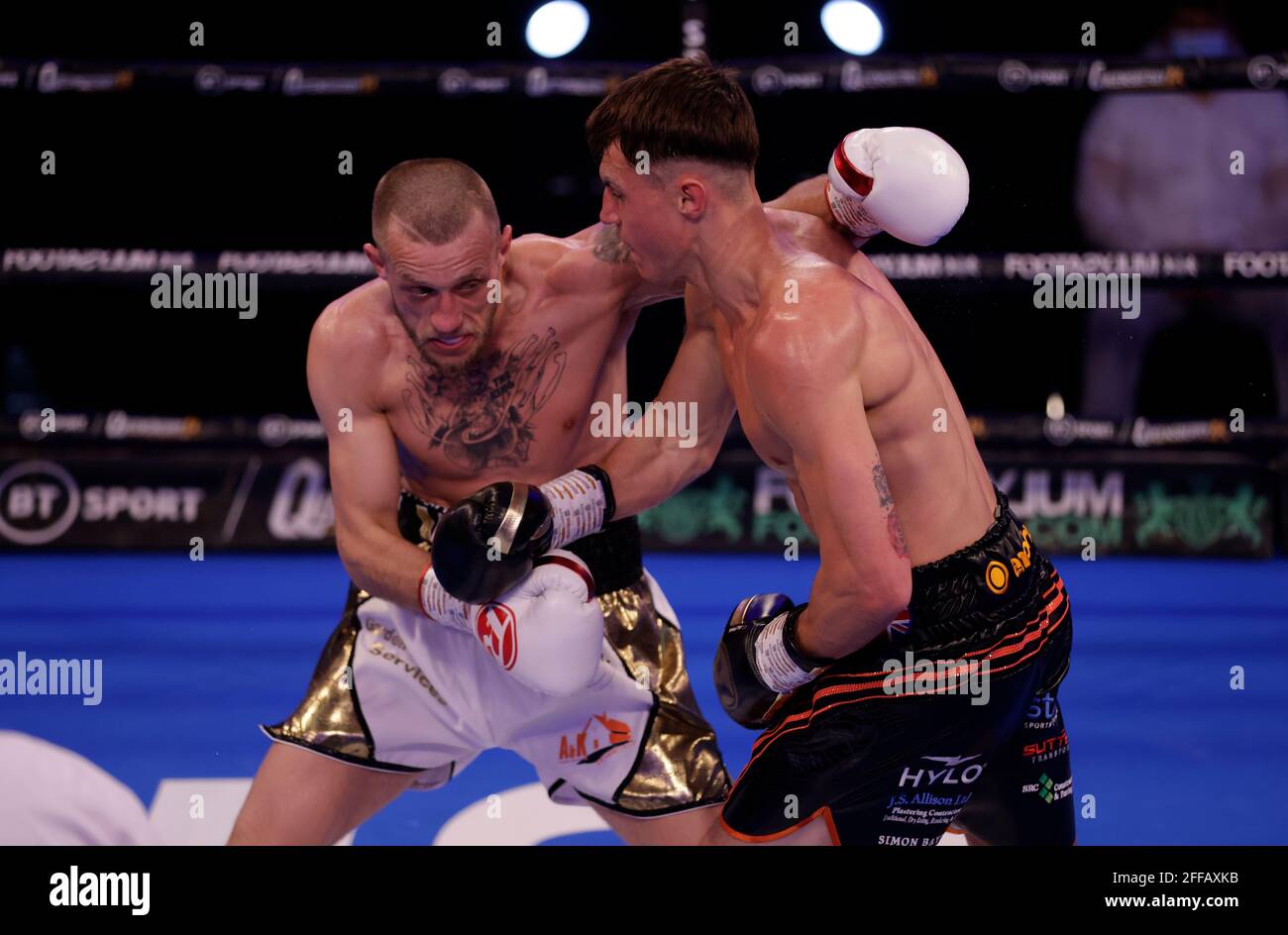 Jamie Stewart (left) and George Davey in action during their Super ...