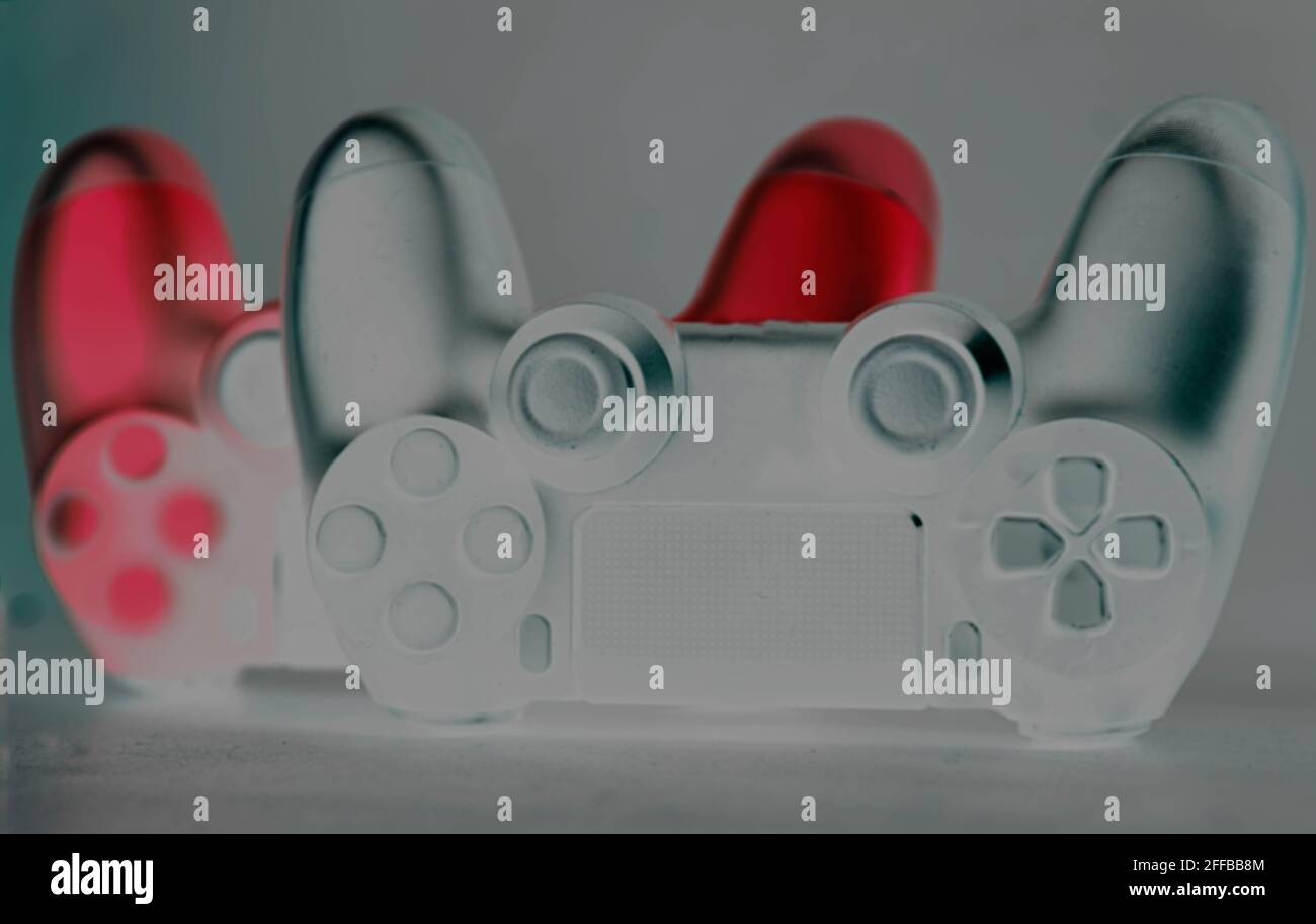 Next generation video game controls stylized on light background ...