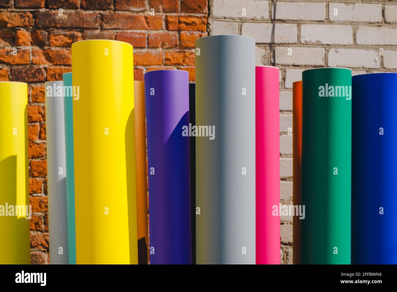 Row of various colored vinyl car wrapping or plotter cutting sticker ...