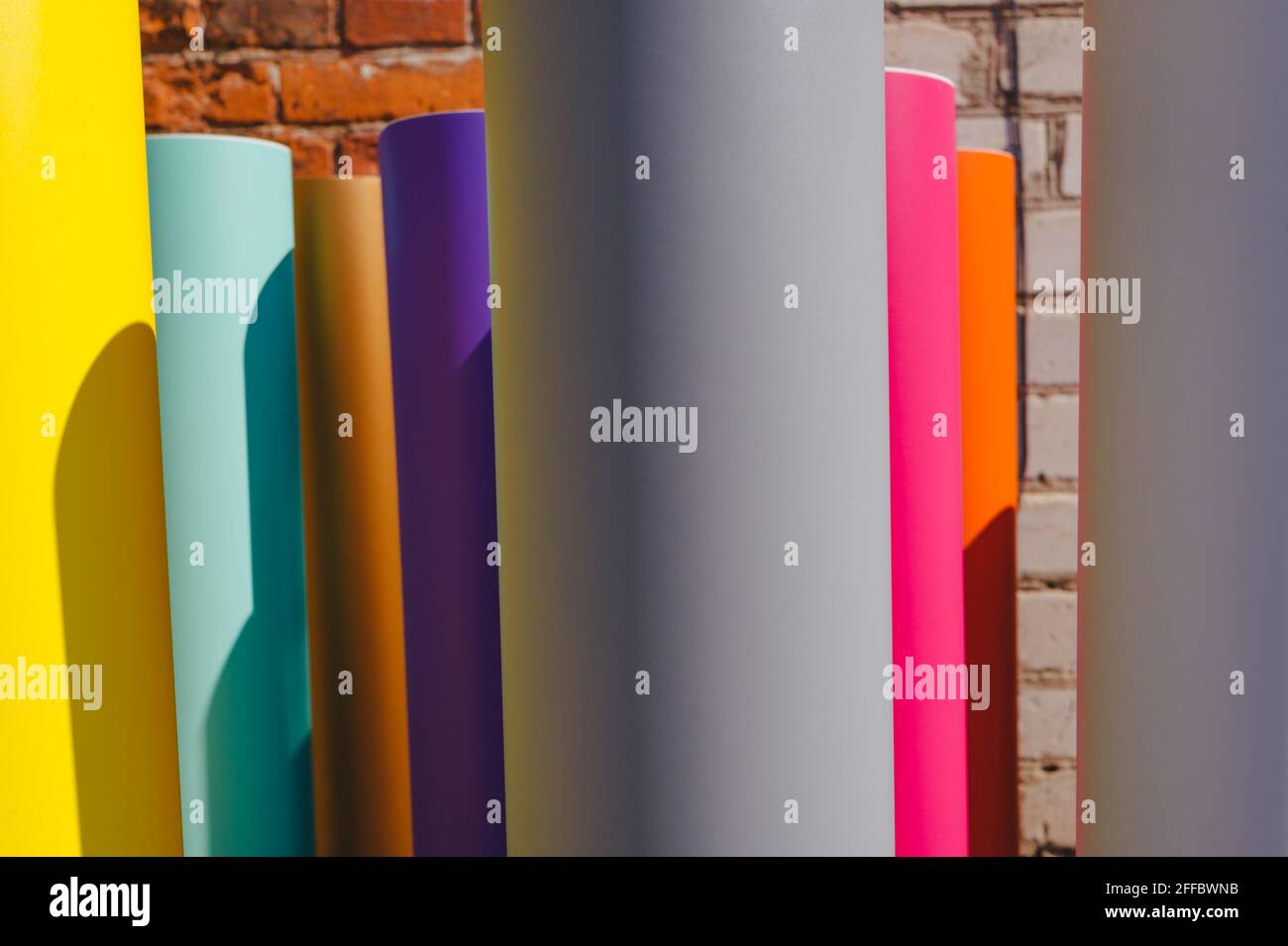 Row of various colored vinyl car wrapping or plotter cutting sticker ...