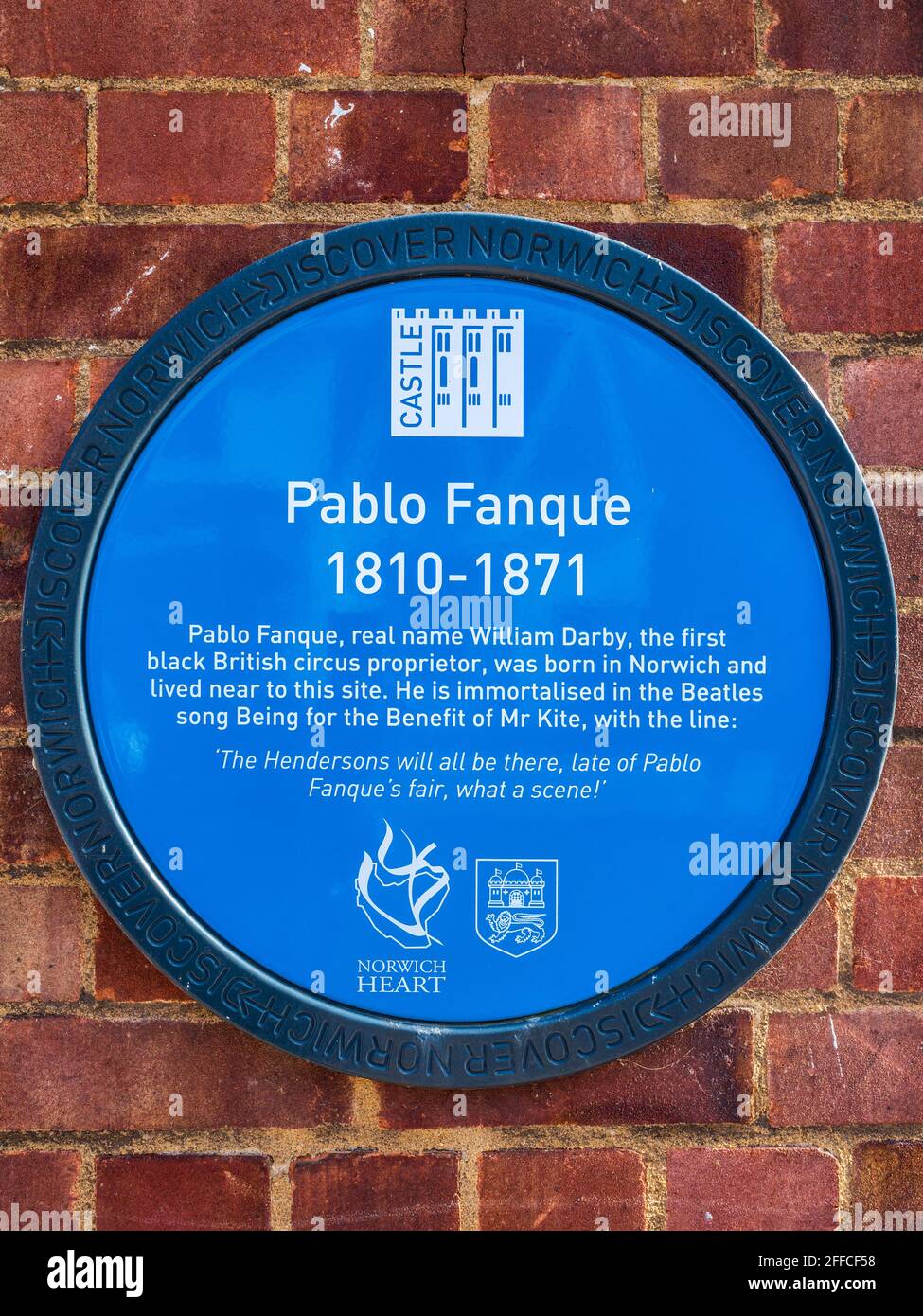 Blue plaque pablo fanque norwich hi-res stock photography and images ...