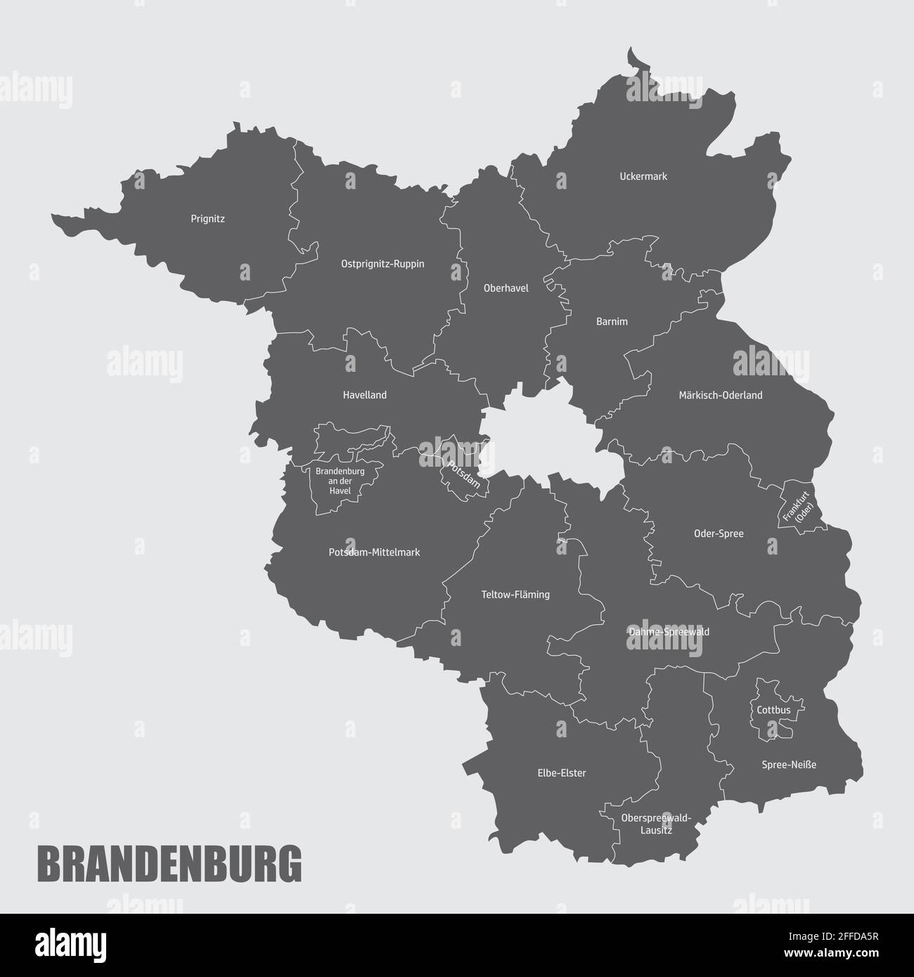 Germany highlighted in map Stock Vector Images - Alamy