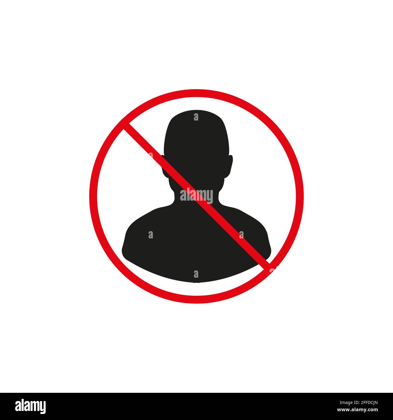 No User sign icon. Do not enter Person symbol. Human avatar. Red ...