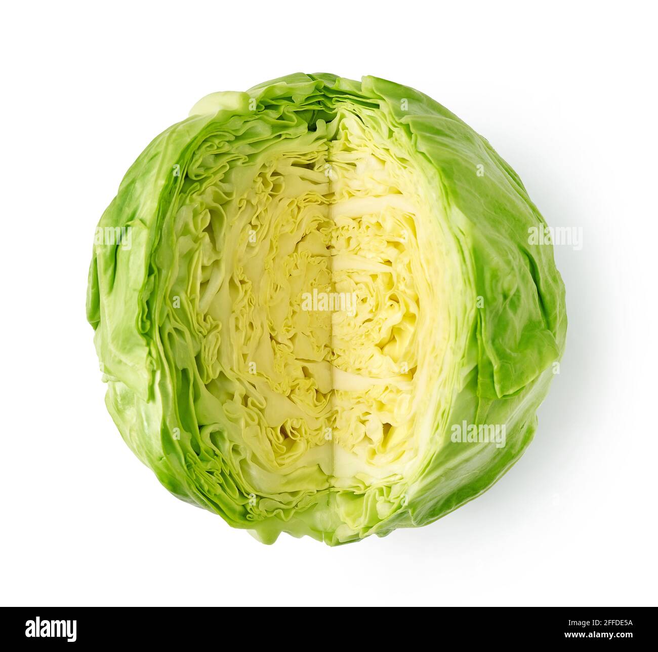 fresh raw cabbage isolated on white background, top view Stock Photo ...