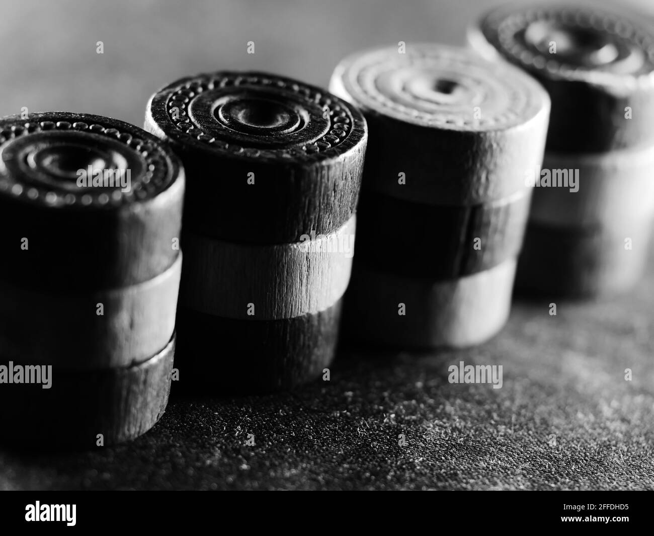 Grayscale shot of draughts pieces Stock Photo - Alamy