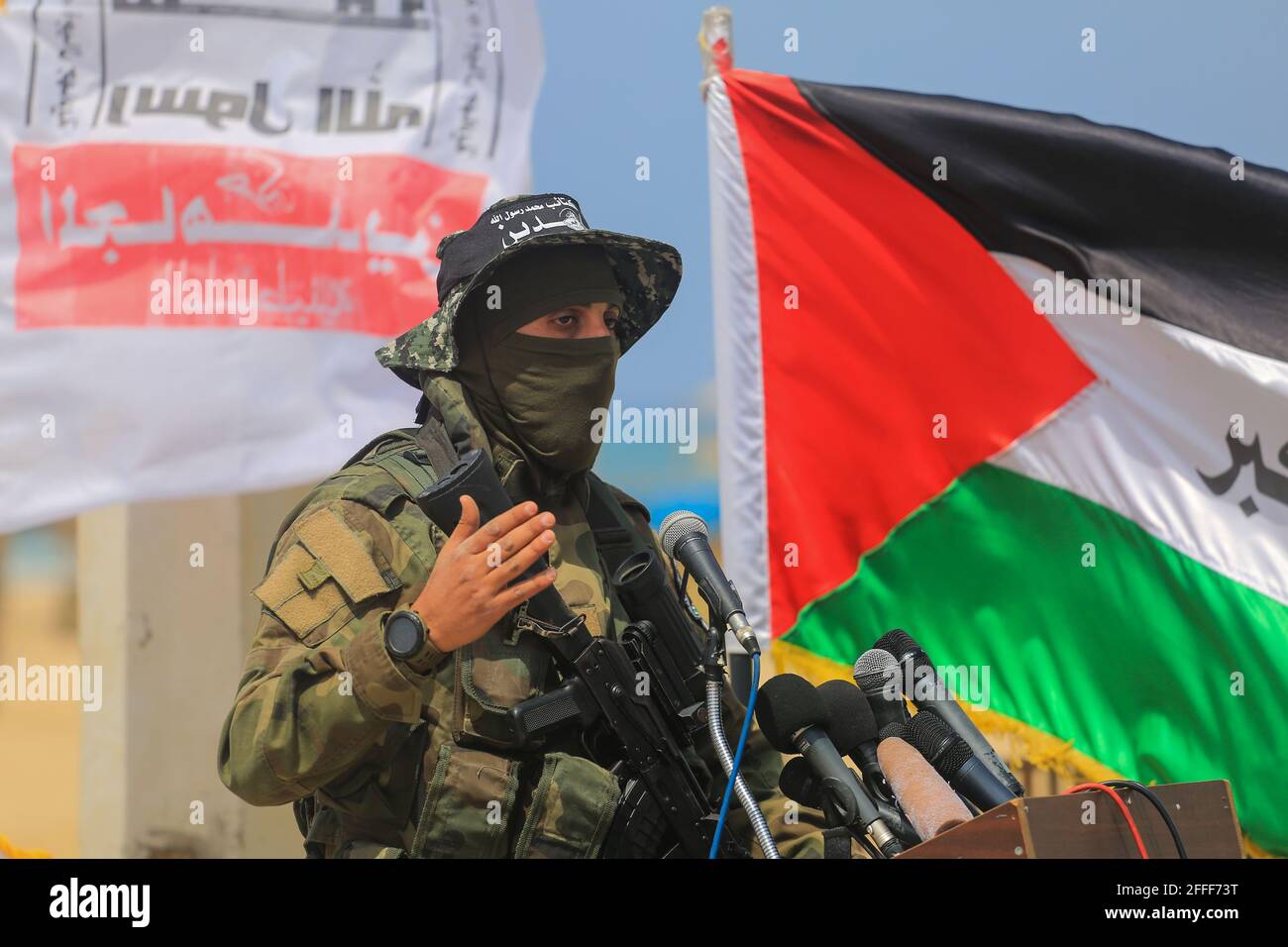 Gaza City, The Gaza Strip, Palestine. 24th Apr, 2021. Members of the ...