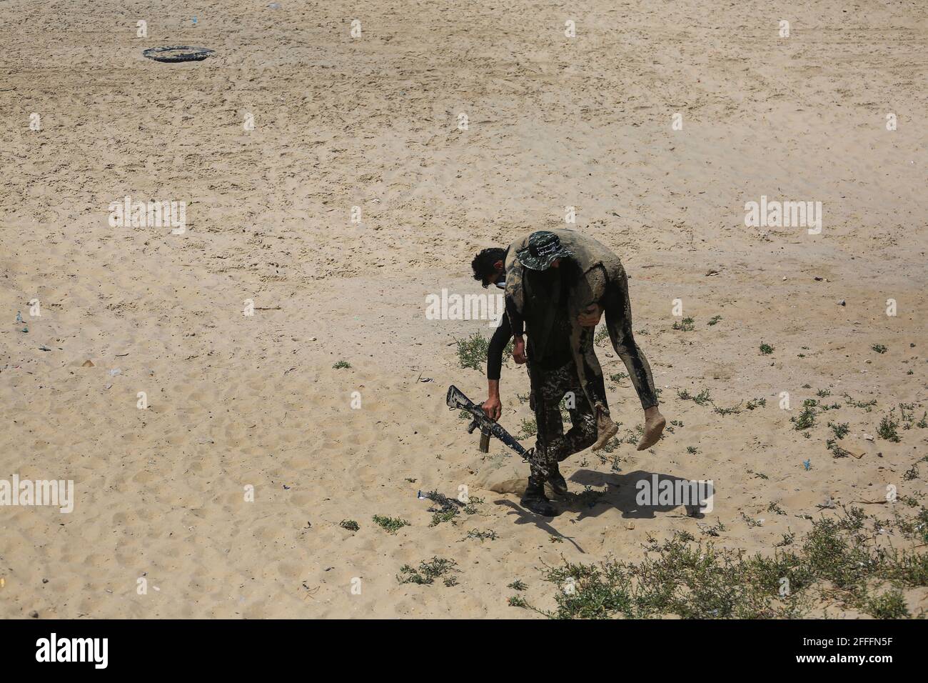 Gaza City, The Gaza Strip, Palestine. 24th Apr, 2021. Members of the ...