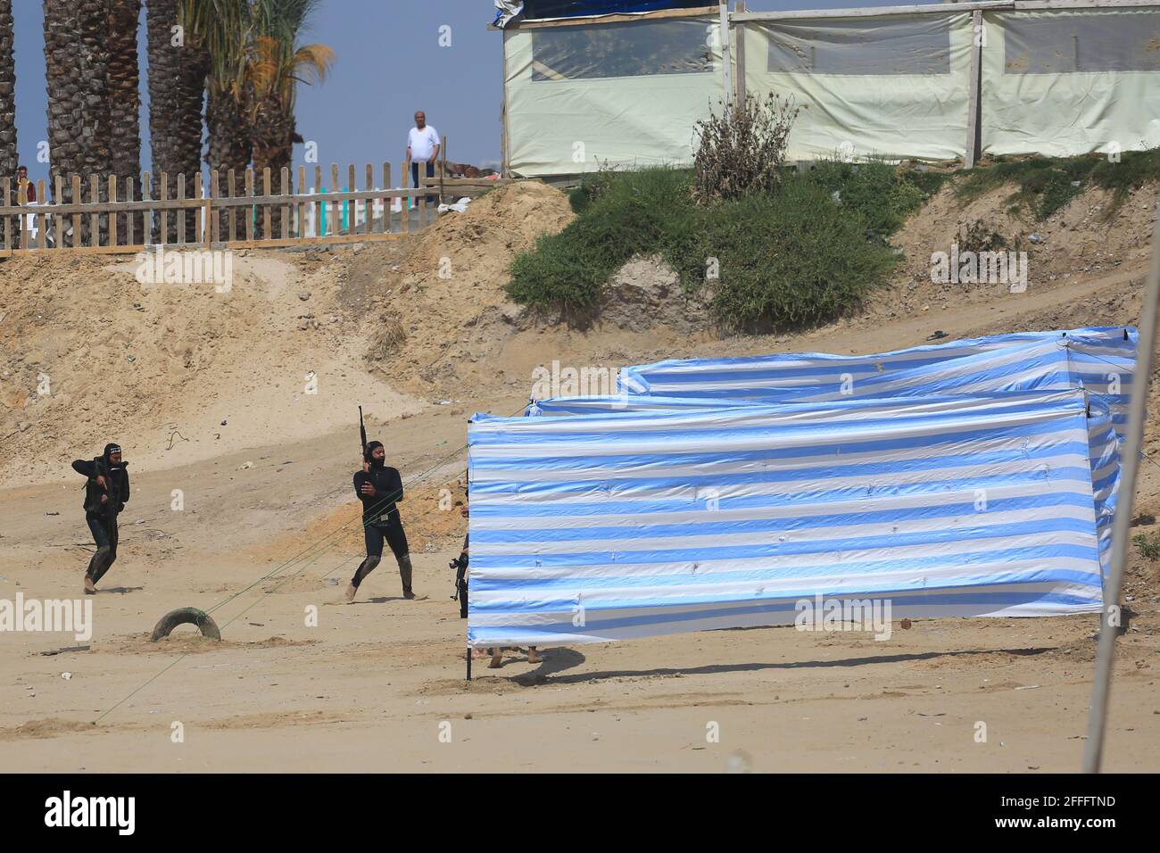 Gaza City, The Gaza Strip, Palestine. 24th Apr, 2021. Members of the ...