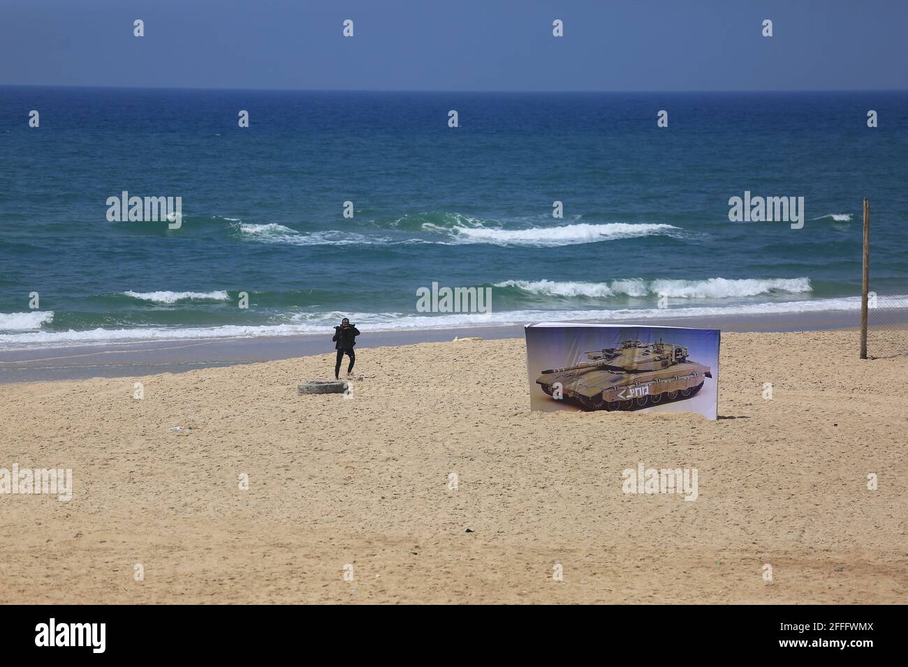 Gaza City, The Gaza Strip, Palestine. 24th Apr, 2021. Members of the ...